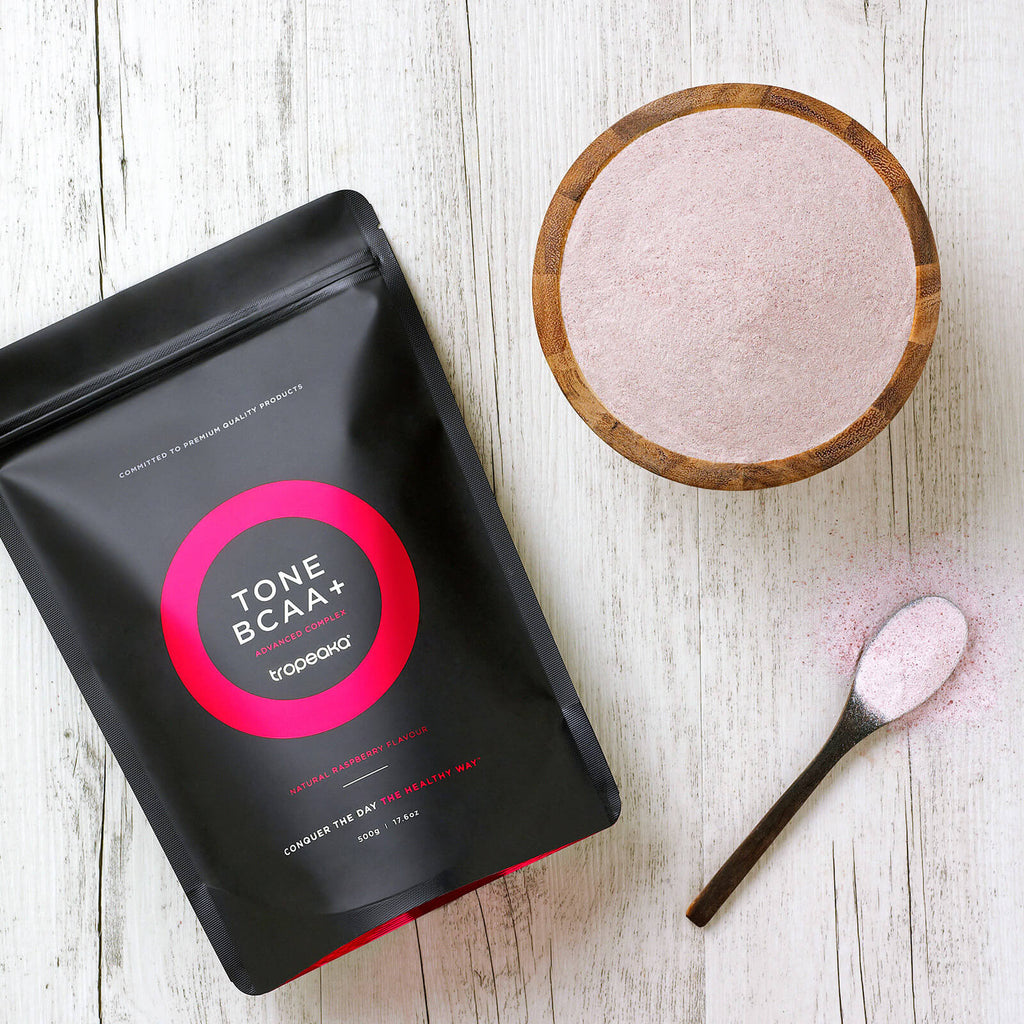 Tone BCAA+ Powder | Plant Based Raspberry BCAA | Tropeaka